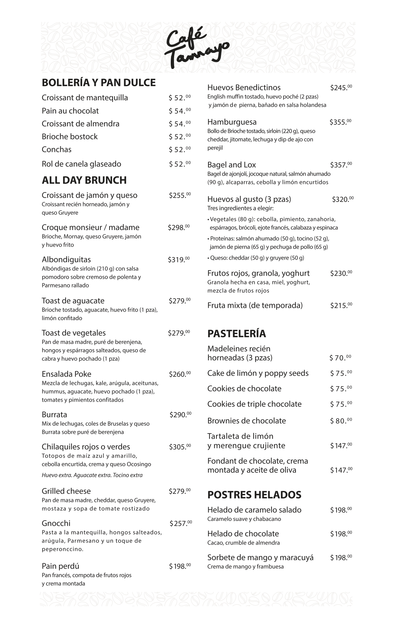 Menú de Punto de venta