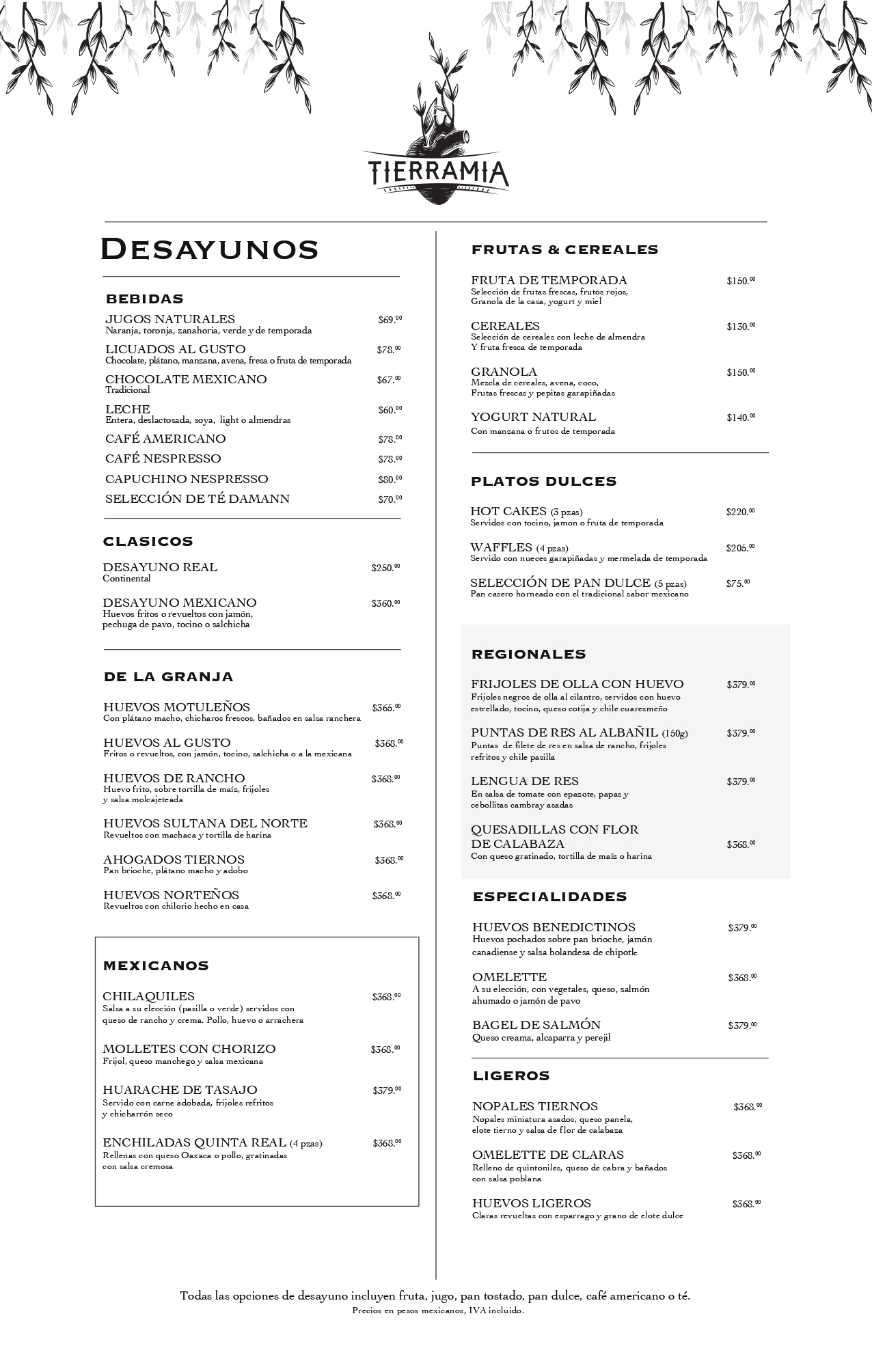 Menú de Punto de venta